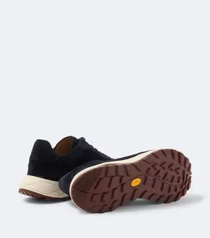 Fedeli Suede Trimmed Sneakers - Blue