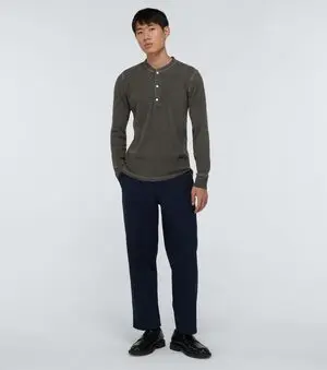 Ralph Lauren Waffle-knit Cotton Henley Shirt - Black