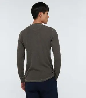 Ralph Lauren Waffle-knit Cotton Henley Shirt - Black