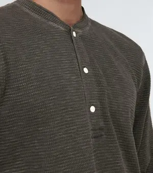 Ralph Lauren Waffle-knit Cotton Henley Shirt - Black