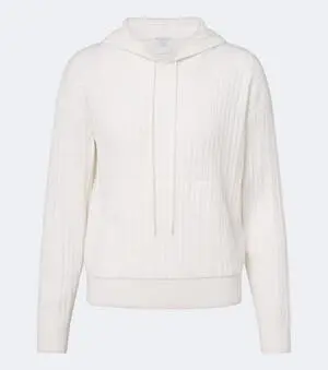Eleventy Cable-knit Cashmere Hoodie - White