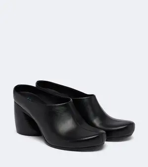 Loewe Oval Leather Mules - Black
