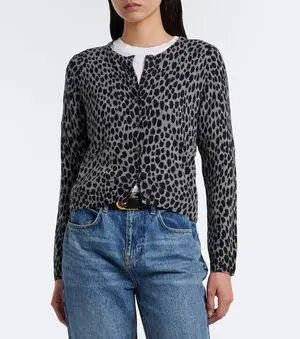 NILI LOTAN Keelah Leopard-print Cashmere Cardigan