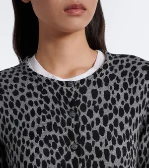 NILI LOTAN Keelah Leopard-print Cashmere Cardigan