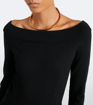 Max Mara Ribbed Wool-blend Sweater - Black