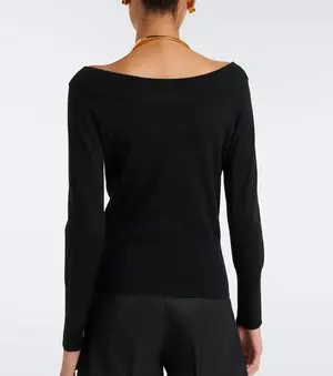 Max Mara Ribbed Wool-blend Sweater - Black