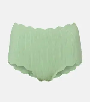 Marysia Marysia Santa Monica Scalloped Bikini Bottoms Green