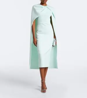 Safiyaa Oria Caped Crêpe Midi Dress
