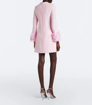 Safiyaa Floral-appliqué Crêpe Mini Dress