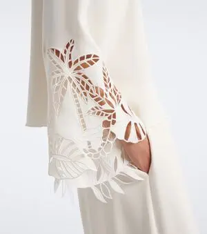 Oscar De La Renta Embroidered Silk-blend Georgette Blouse
