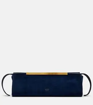 Khaite Donna Suede Clutch - Blue