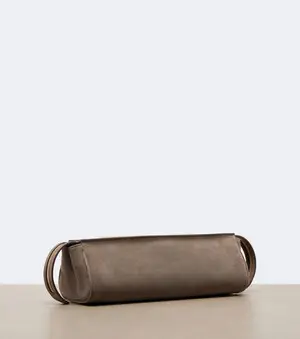 Khaite Donna Suede Clutch - Grey