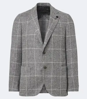 LARDINI Checked Blazer - Grey