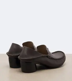 Loewe Oval Leather Loafer Pumps