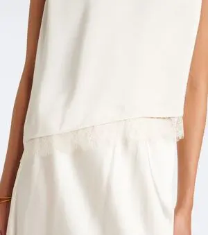 Vince Lace-trimmed Satin Top