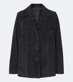 NILI LOTAN Dominic Suede Jacket - Black