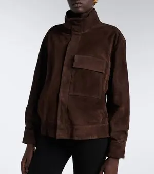 NILI LOTAN Cirque Suede Jacket - Brown