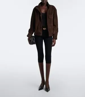 NILI LOTAN Cirque Suede Jacket - Brown