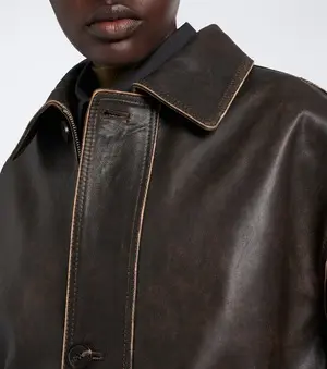 ARMA Maeve Leather Jacket In Vintage - Brown