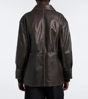 ARMA Maeve Leather Jacket In Vintage - Brown
