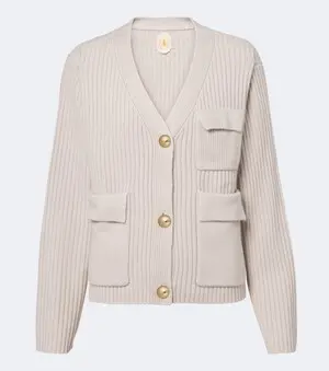 Jardin Des Orangers Ribbed-knit Wool And Cashmere Cardigan - Beige