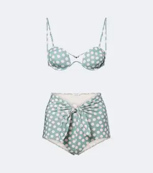 Alaïa Polka Dot Two-piece Bikini - Green
