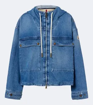 Moncler Layered Denim Down Jacket - Blue