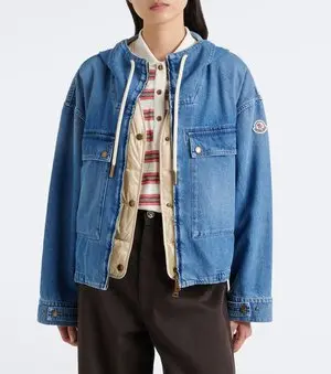 Moncler Layered Denim Down Jacket