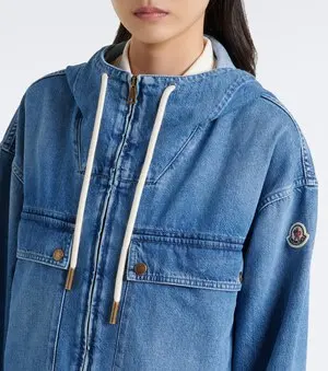 Moncler Layered Denim Down Jacket