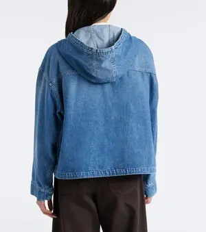 Moncler Layered Denim Down Jacket