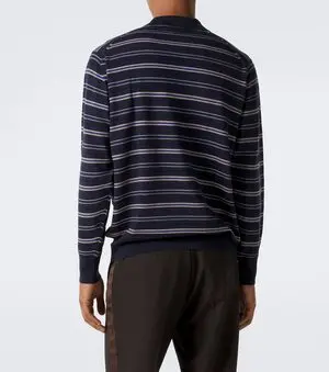 WALES BONNER Beam Striped Wool Polo Sweater