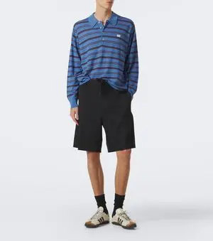 WALES BONNER Beam Striped Wool Polo Sweater