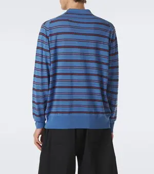 WALES BONNER Beam Striped Wool Polo Sweater