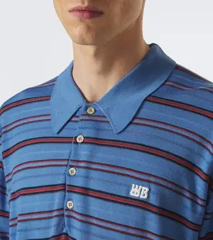 WALES BONNER Beam Striped Wool Polo Sweater