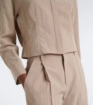 Vince Gathered Lyocell Blend Shirt - Beige