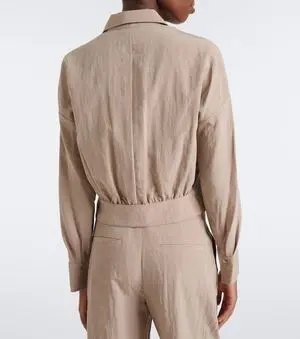 Vince Gathered Lyocell Blend Shirt - Beige