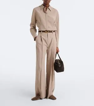 Vince Gathered Lyocell Blend Shirt - Beige
