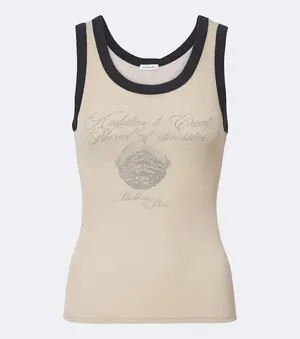 Acne Studios Printed Ribbed-knit Tank Top - Beige