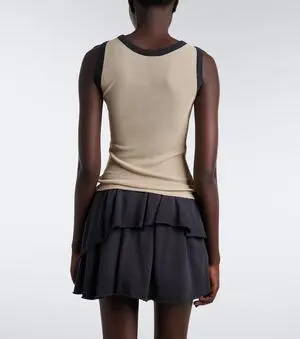 Acne Studios Printed Ribbed-knit Tank Top - Beige