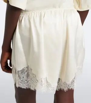 Citizens Of Humanity Lace-trimmed Satin Shorts