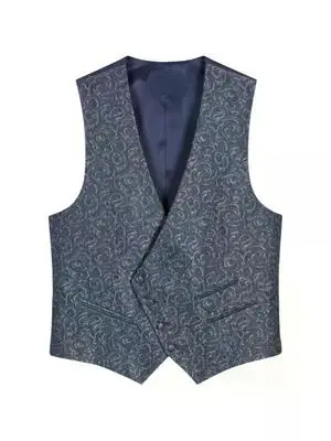 RAMON SANJURJO Paisley Pattern Waistcoat - Blue