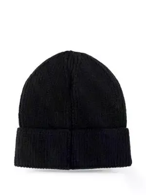 The North Face Logo-patch Knitted Beanie Hat - Black