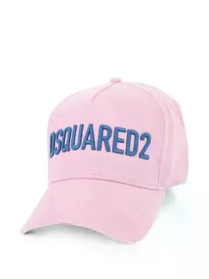Dsquared2 Logo-embroidered Distressed Baseball Cap - Pink