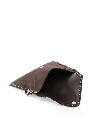 Valentino Garavani Rockstud Envelope Clutch Bag - Brown