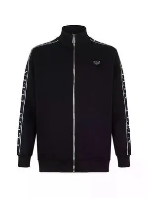 Philipp Plein Cropped Denim Jacket All-over Roses - Black