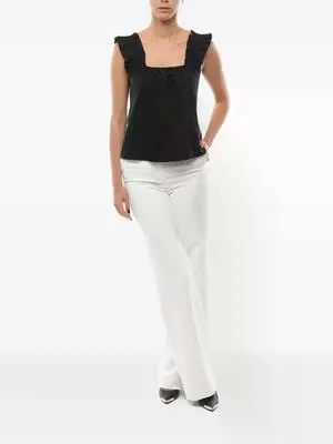 SAMSOE SAMSOE Sleeveless Square Neck Top With Ruffled Detailing