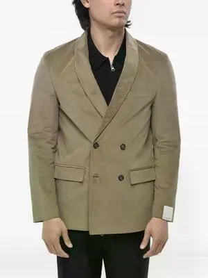 PAOLO PECORA Double-breasted Shawl-lapel Blazer - Brown