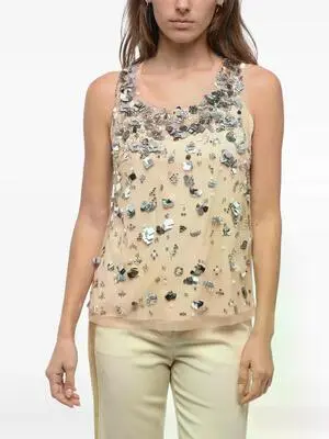 P.a.r.o.s.h Sequin-embellished Mesh Top