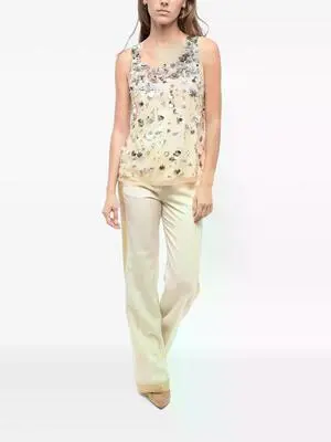P.a.r.o.s.h Embellished Sleeveless Sheer Top
