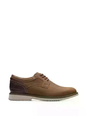 Clarks Monahan Plain Leather Derby Shoes - Brown
